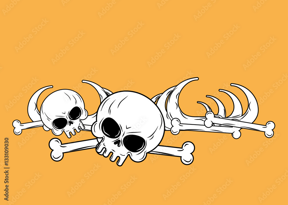 human remains isolated. Bones, Skeleton and skull Stock Vector | Adobe ...