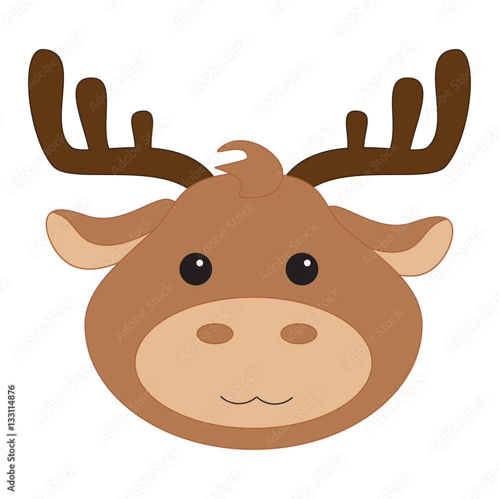Deer face vector Stock Vector | Adobe Stock