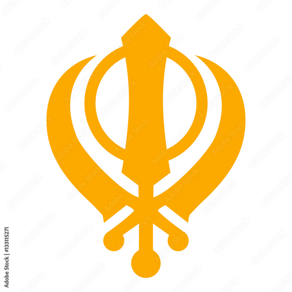 Khanda Sikh vector Stock Vector | Adobe Stock