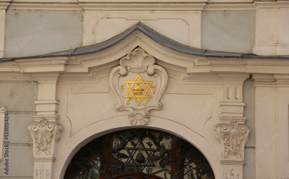 star of David over the entrance of the synagogue Stock Photo | Adobe Stock