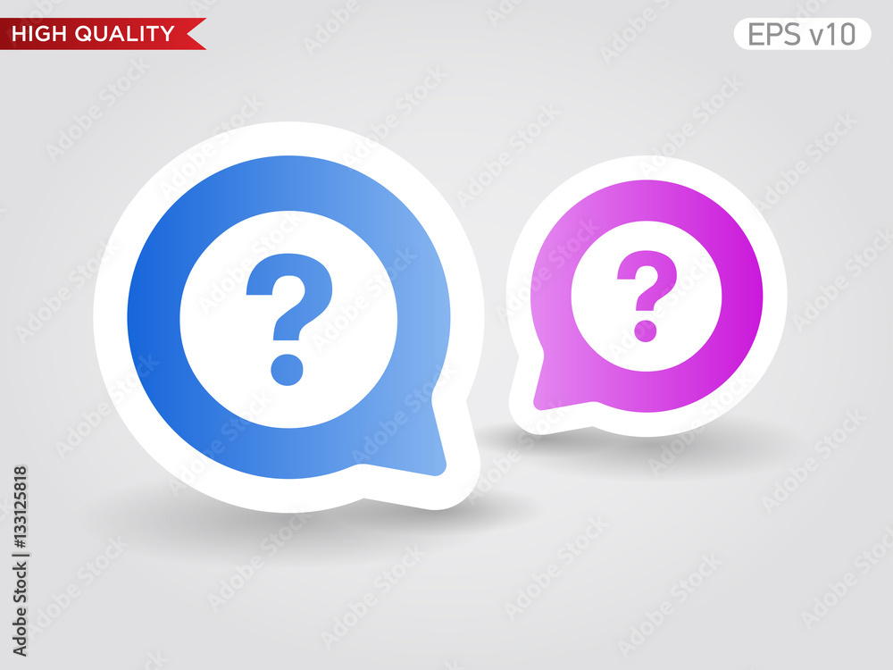 colored icon or button of question symbol with background Stock ...