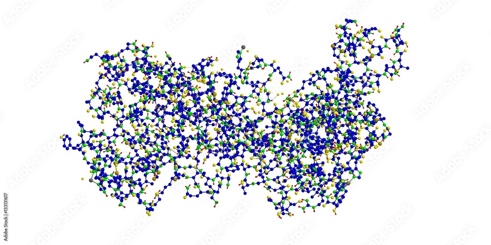 Molecular structure of Fibronectin, 3D rendering Stock Illustration ...