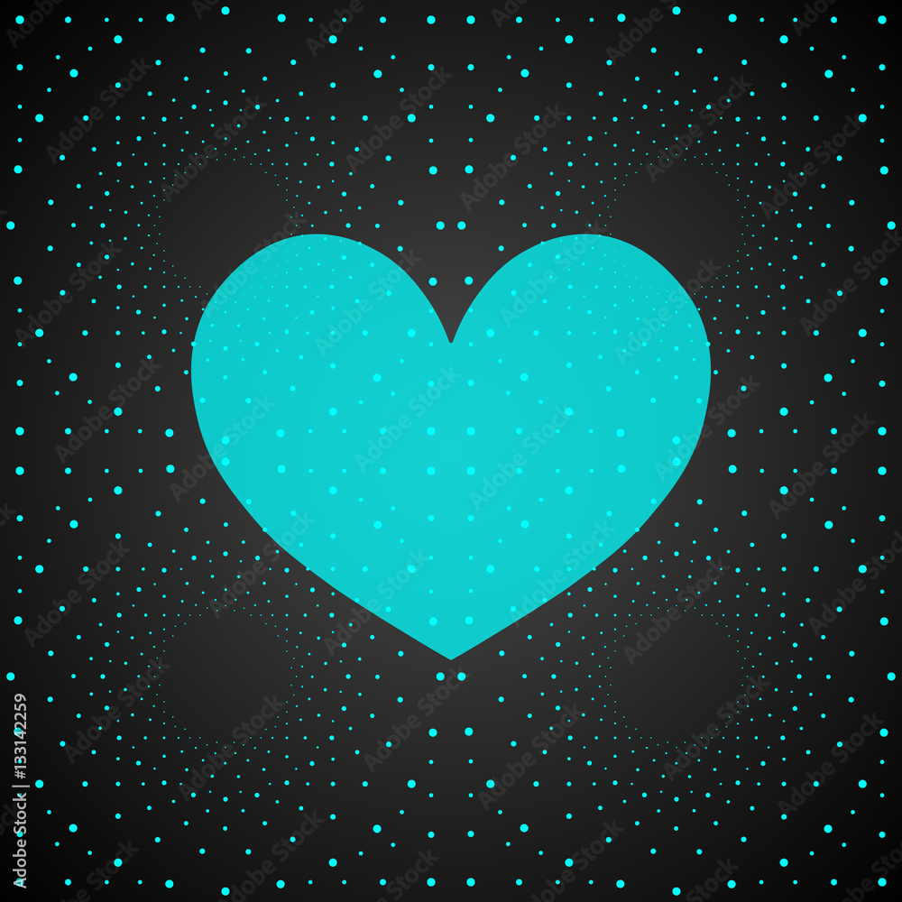 Turquoise hypnotic heart. Stock Vector | Adobe Stock