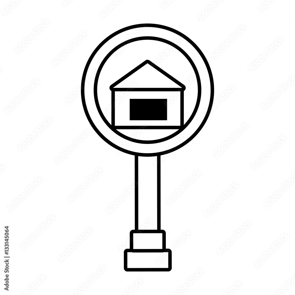 real estate house sign road outline vector illustration eps 10 Stock ...