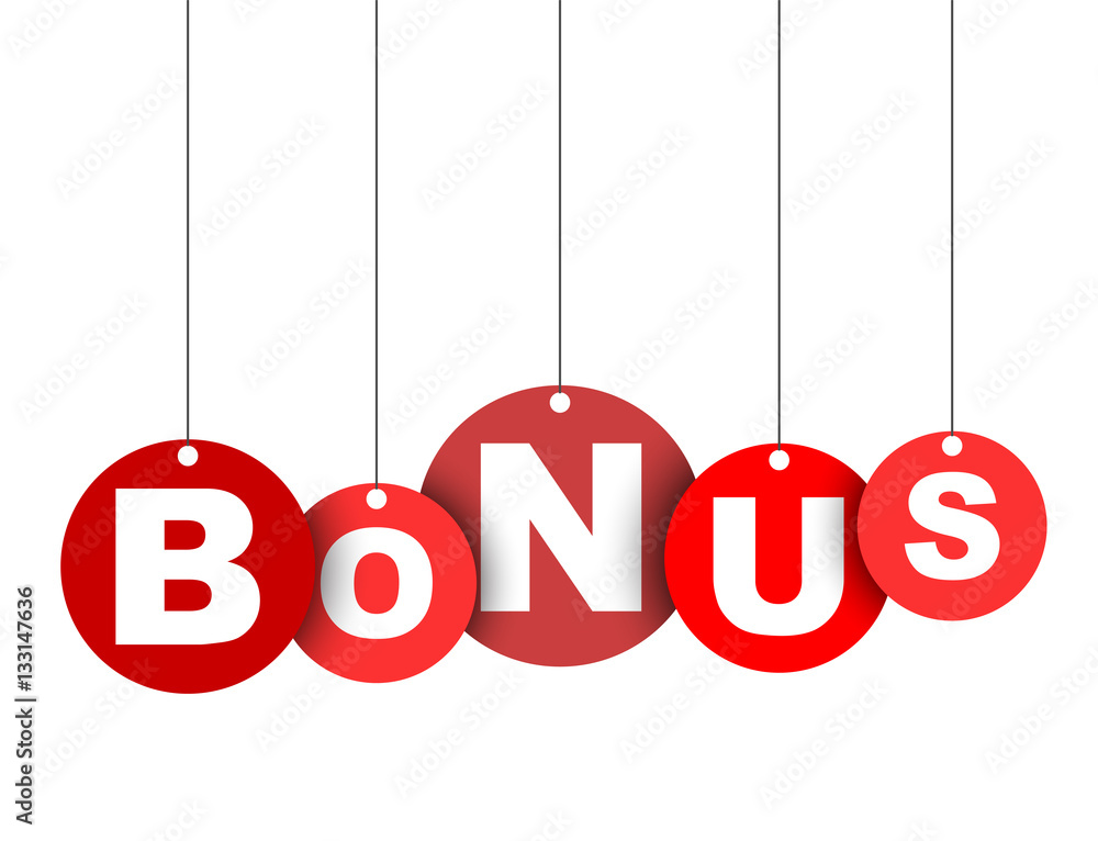 Red easy vector illustration isolated circle tag banner bonus. This ...