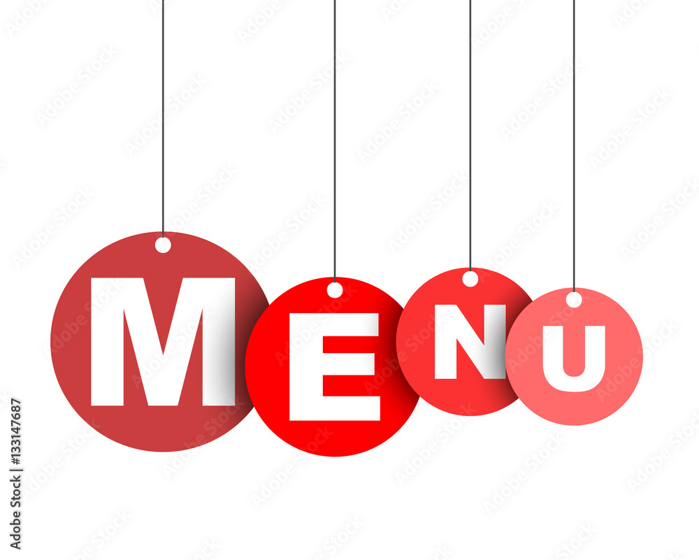 Red easy vector illustration isolated circle tag banner menu. This ...
