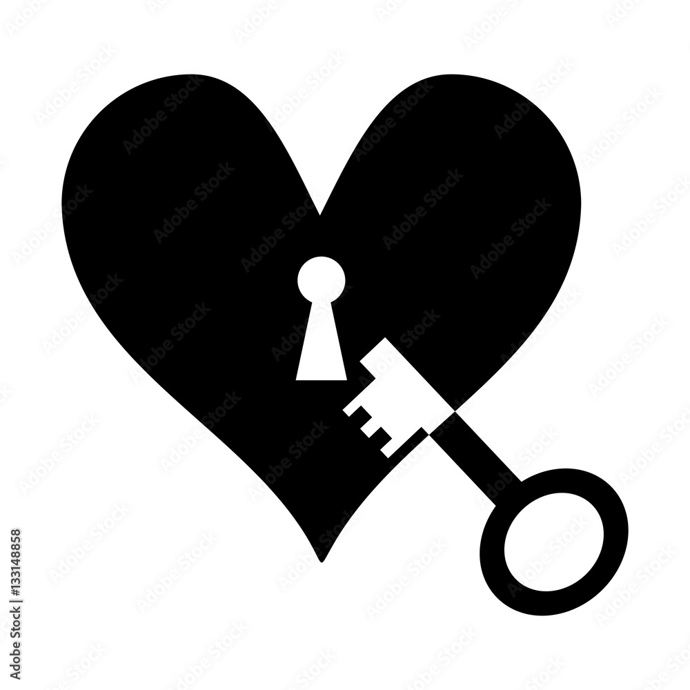 Heart Key Vector