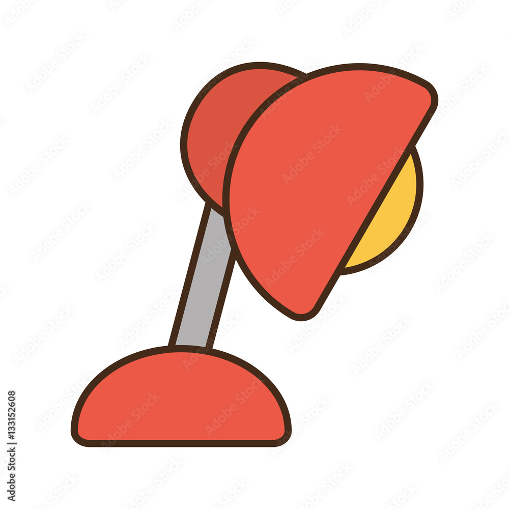 cartoon red lamp desk bulb light vector illustration eps 10 Stock ...