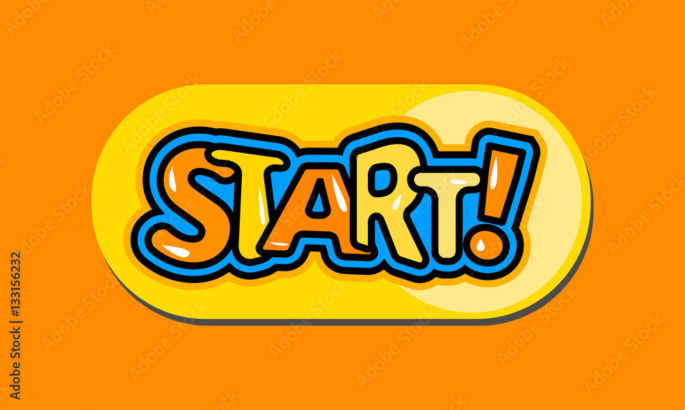 Cartoon start button Stock Vector | Adobe Stock