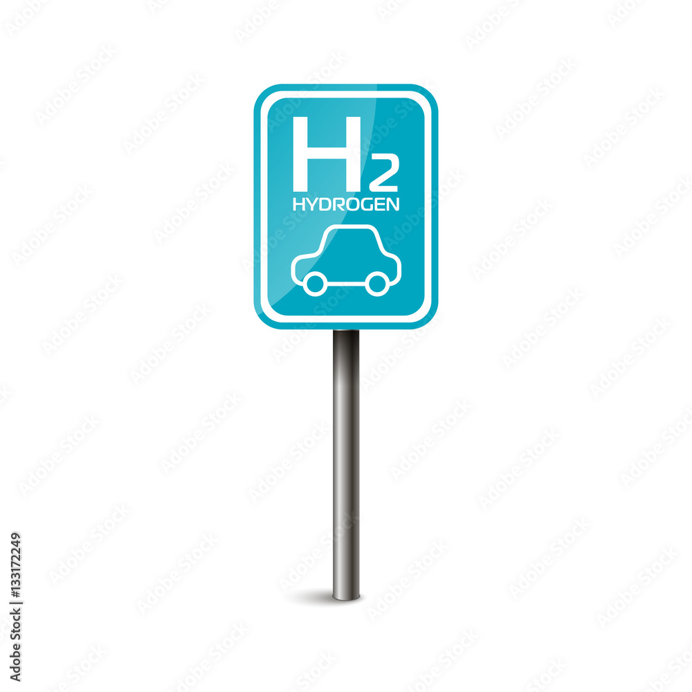 Vector illustration. H2 hydrogen station fuel sign. Stock Vector ...