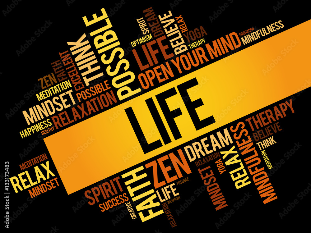 Life Word Cloud Collage Concept Background Stock Vector Adobe Stock
