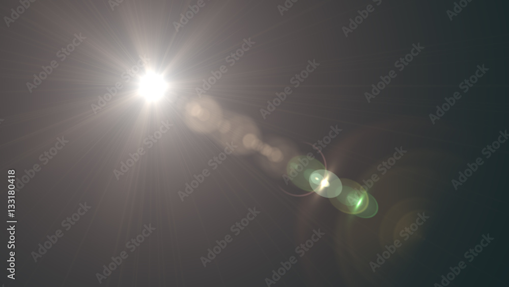 Lens Flare light over Black Background. Easy to add overlay or screen ...