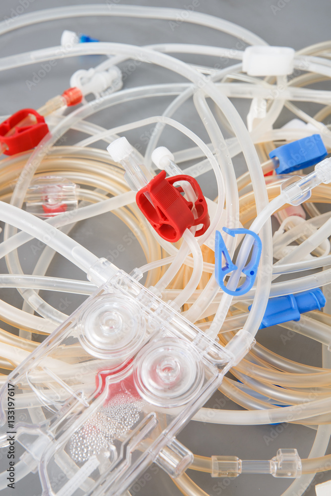 Tubes of hemodialysis machine Stock Photo | Adobe Stock
