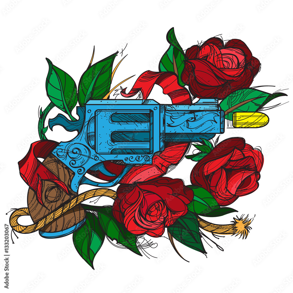 Gun And Roses Tattoo
