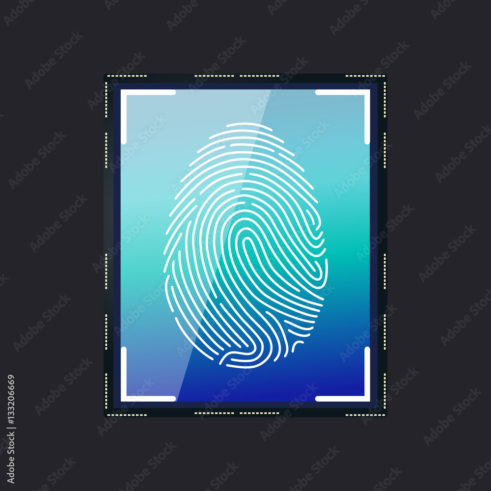 Mobile fingerprint sensor Stock Vector | Adobe Stock