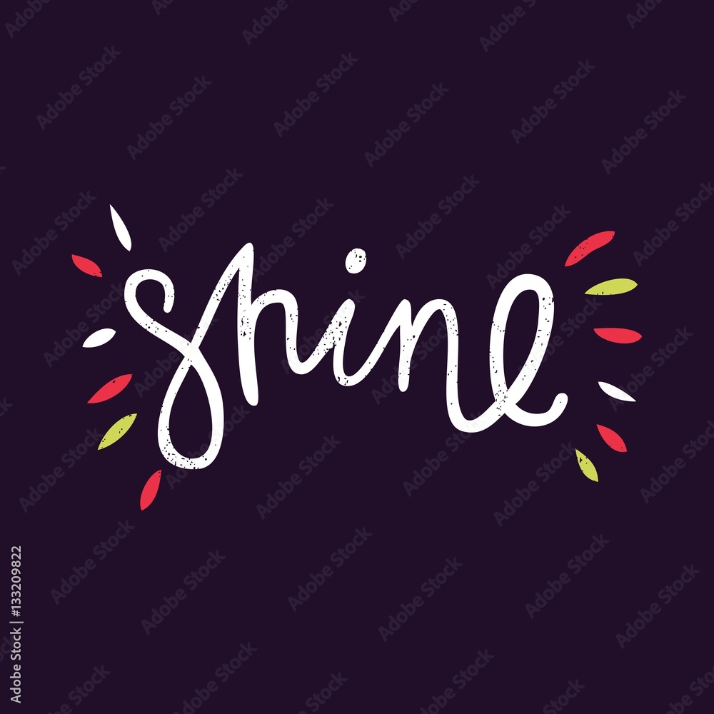 Shine. Bright multi-colored letters on dark background. Modern, stylish ...