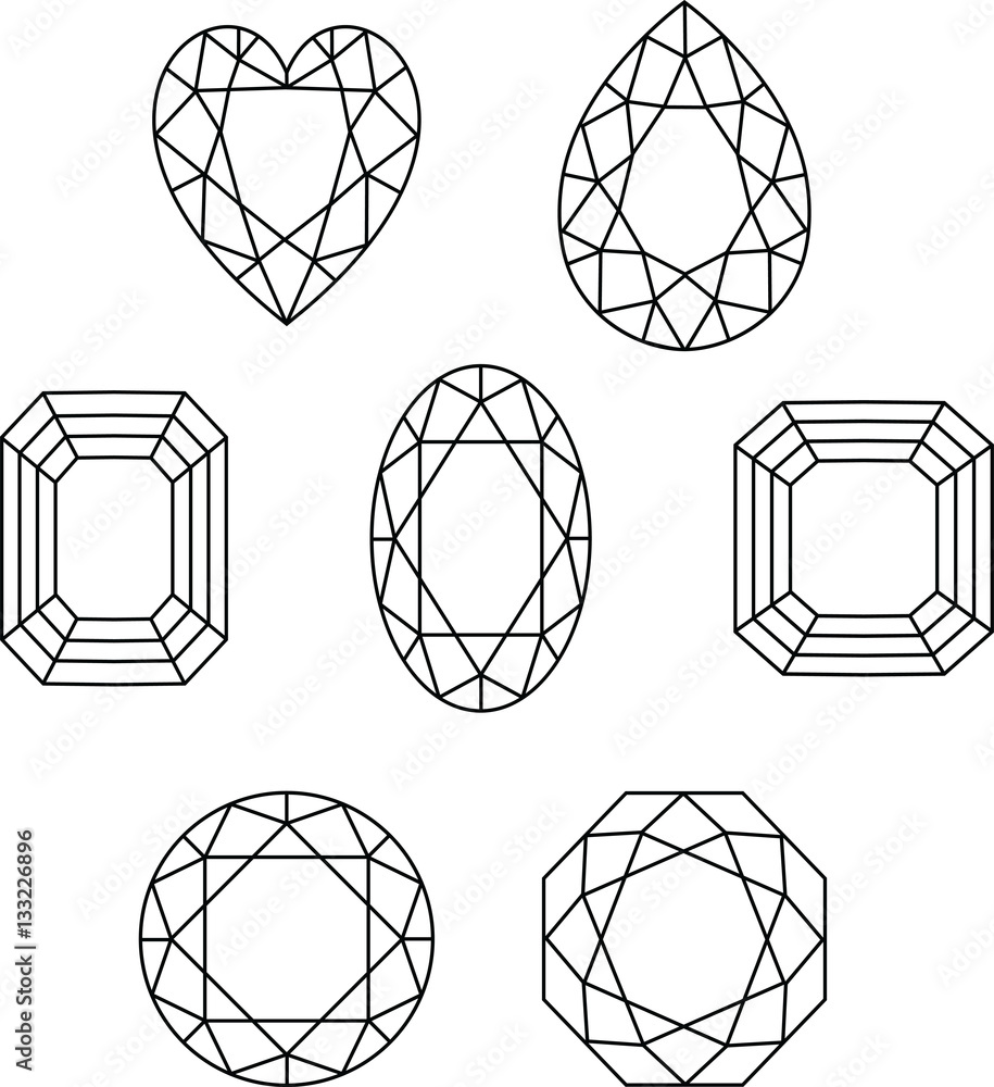 gemstone outline clipart Stock Illustration | Adobe Stock
