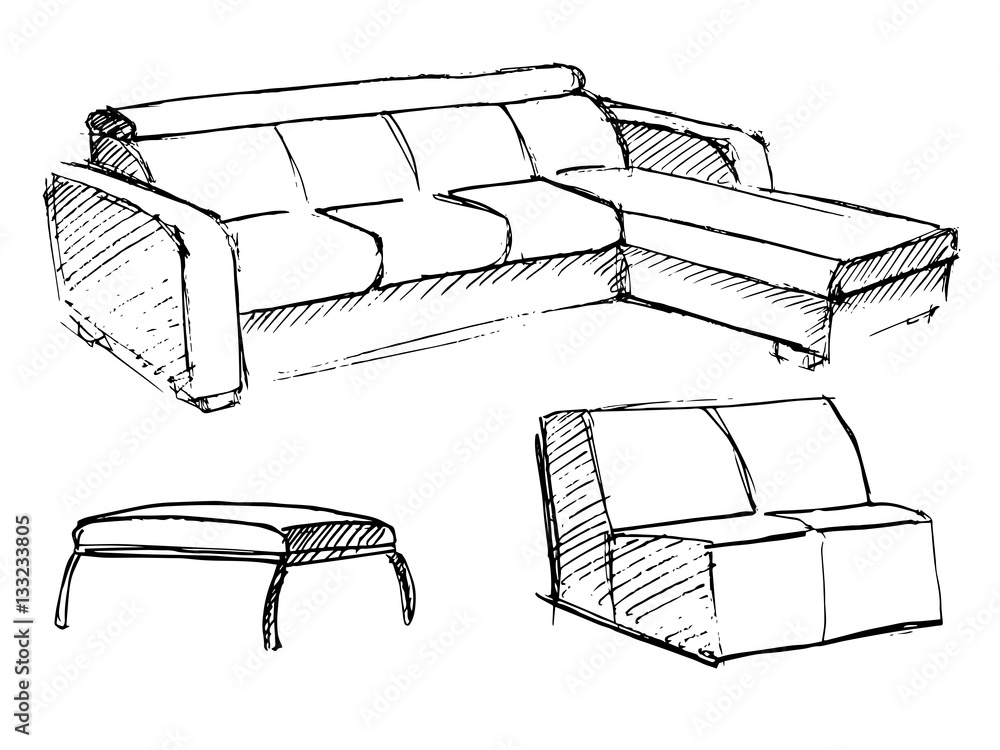 Sofa Vector Drawing