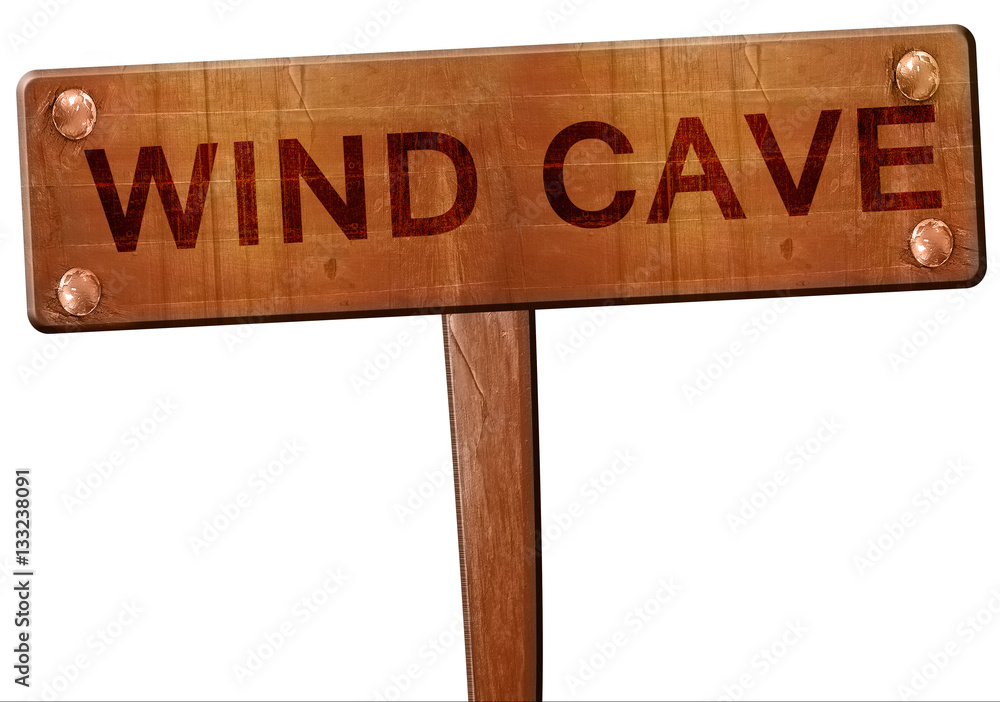 Wind cave road sign, 3D rendering Stock Illustration | Adobe Stock