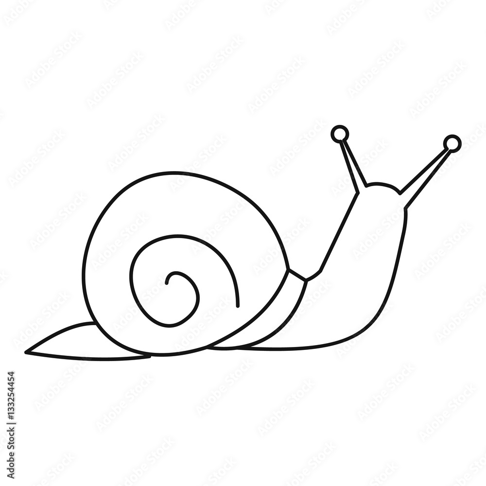 Snail icon, outline style Stock Vector | Adobe Stock