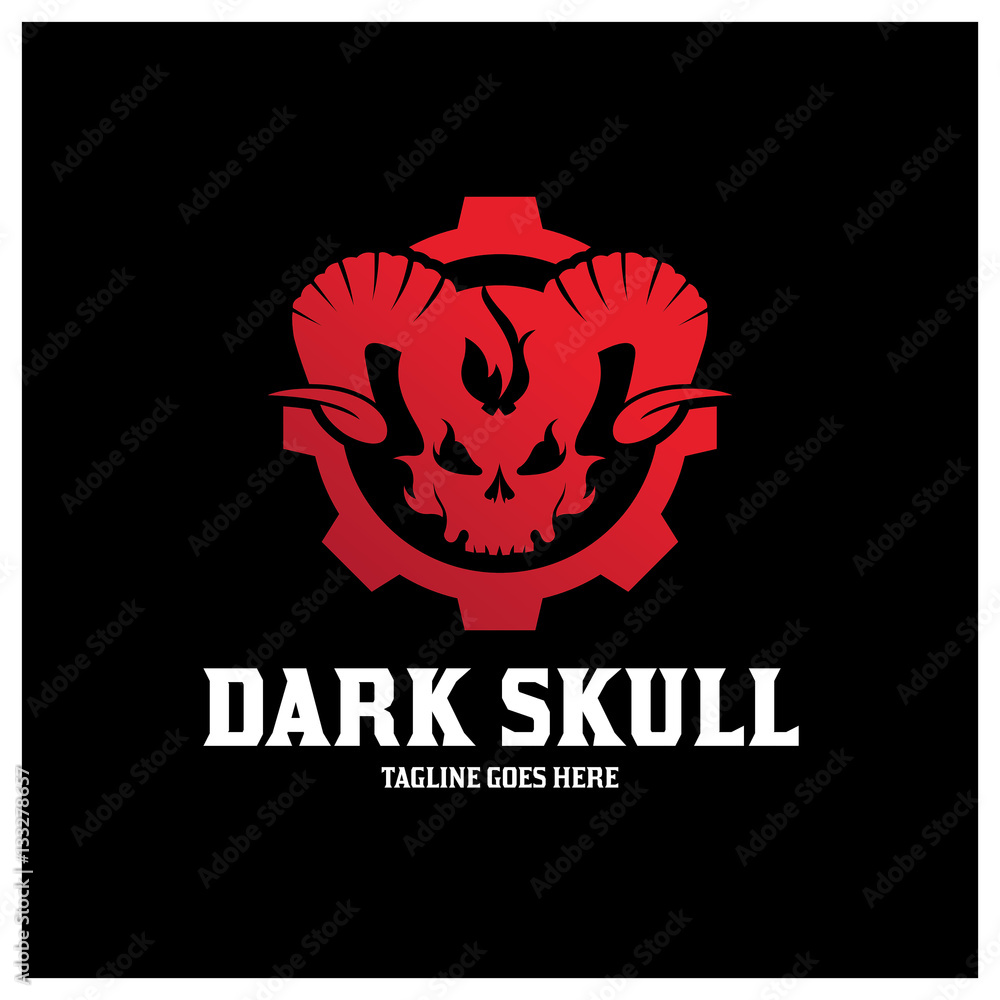 Dark skull logo design template ,Vector illustration Stock Vector ...