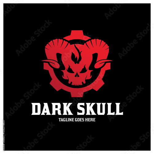 Dark skull logo design template ,Vector illustration Stock Vector ...