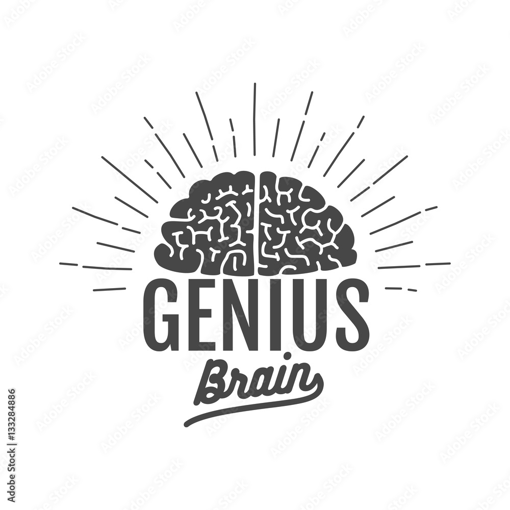 genius brain logo Stock Vector | Adobe Stock