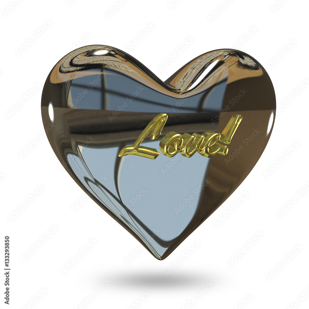 3D Illustration of a Metal Heart Stock Illustration | Adobe Stock