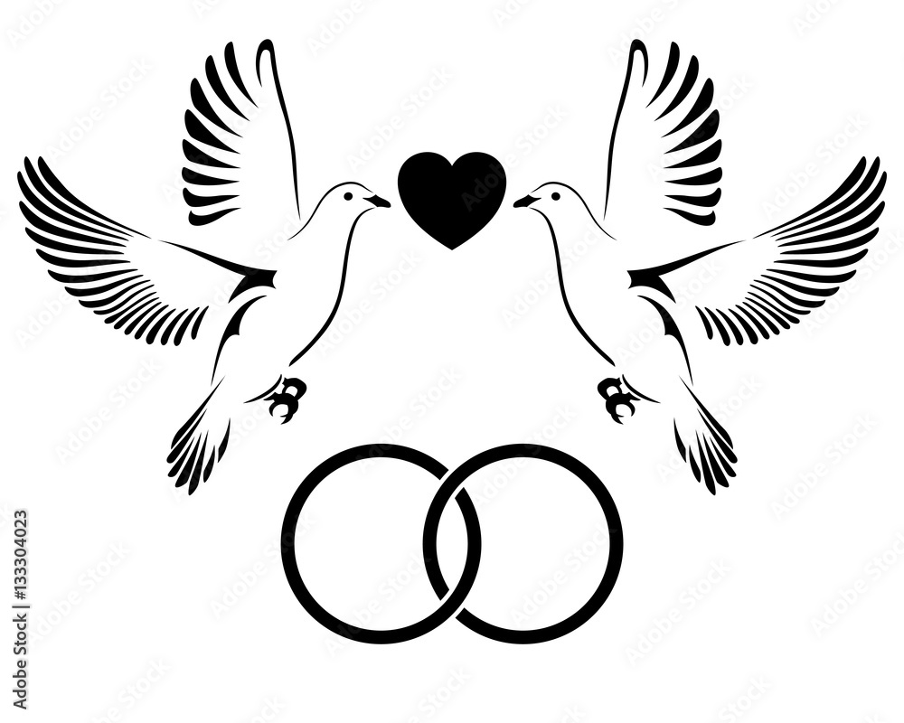 Wedding Doves Vector
