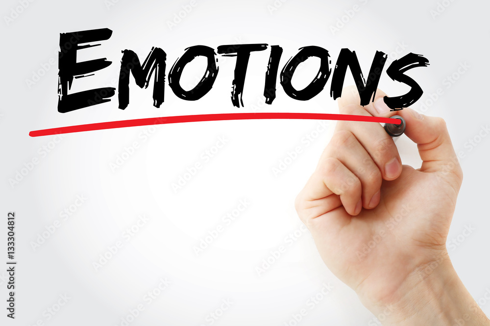 Hand writing Emotions with marker, concept background Stock Photo ...