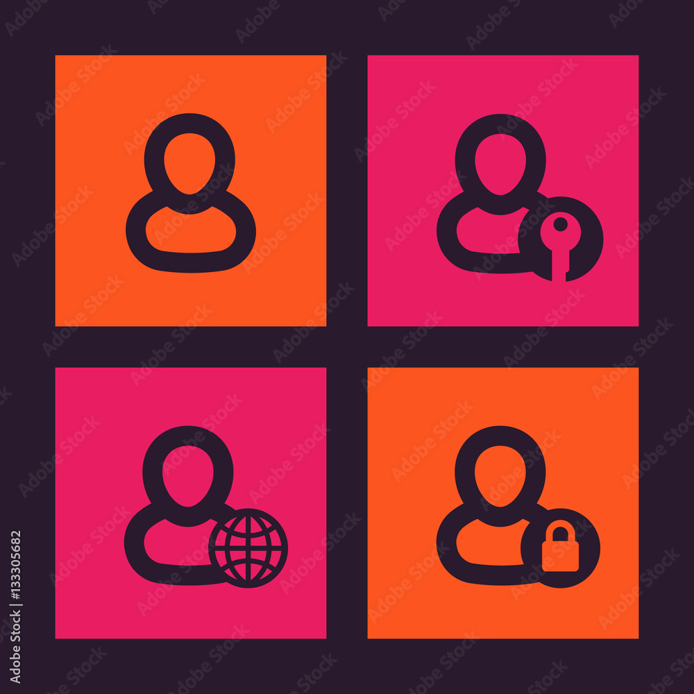 login icons, account, user, profile, sign in symbols Stock-Vektorgrafik ...