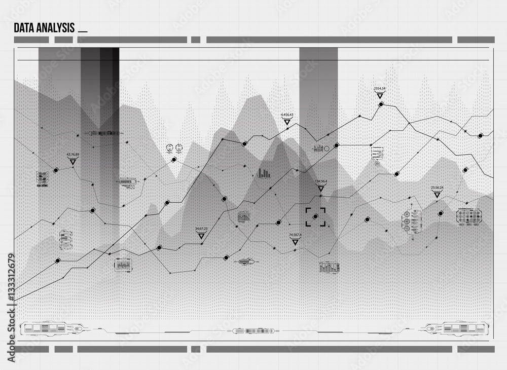 Data analysis visualization. Futuristic infographic. Information ...