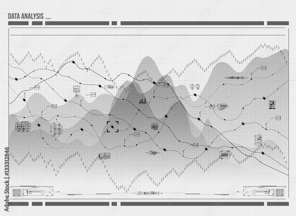 Data analysis visualization. Futuristic infographic. Information ...