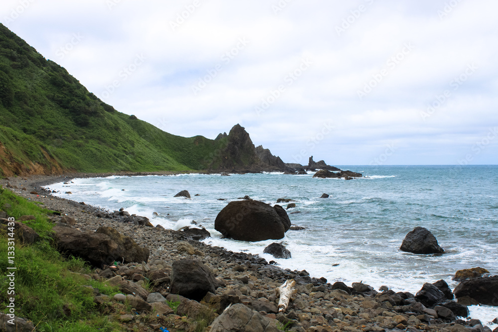 Cape Kamui is located in Shakotan, Hokkaido, Japan. It is also known as ...