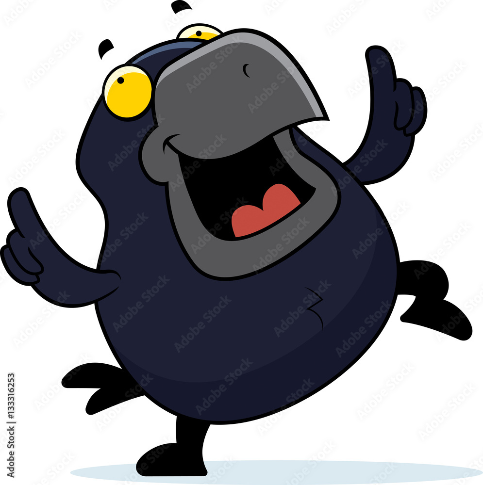 Cartoon Crow Dancing Stock Vector | Adobe Stock