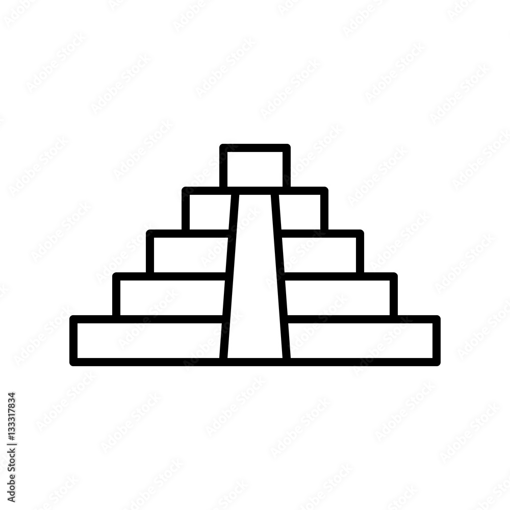El Castillo pyramid in Chichen Itza flat icon for apps and websites ...