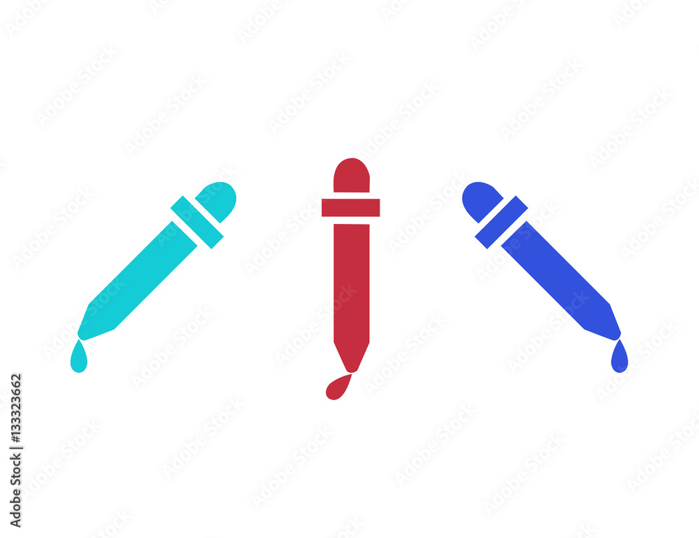 Vector set colorful pipette icons Stock Vector | Adobe Stock