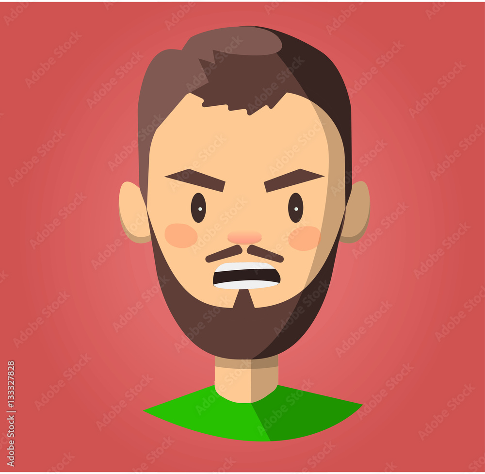 Angry screaming man. Vector flat cartoon illustration Stock Vector ...