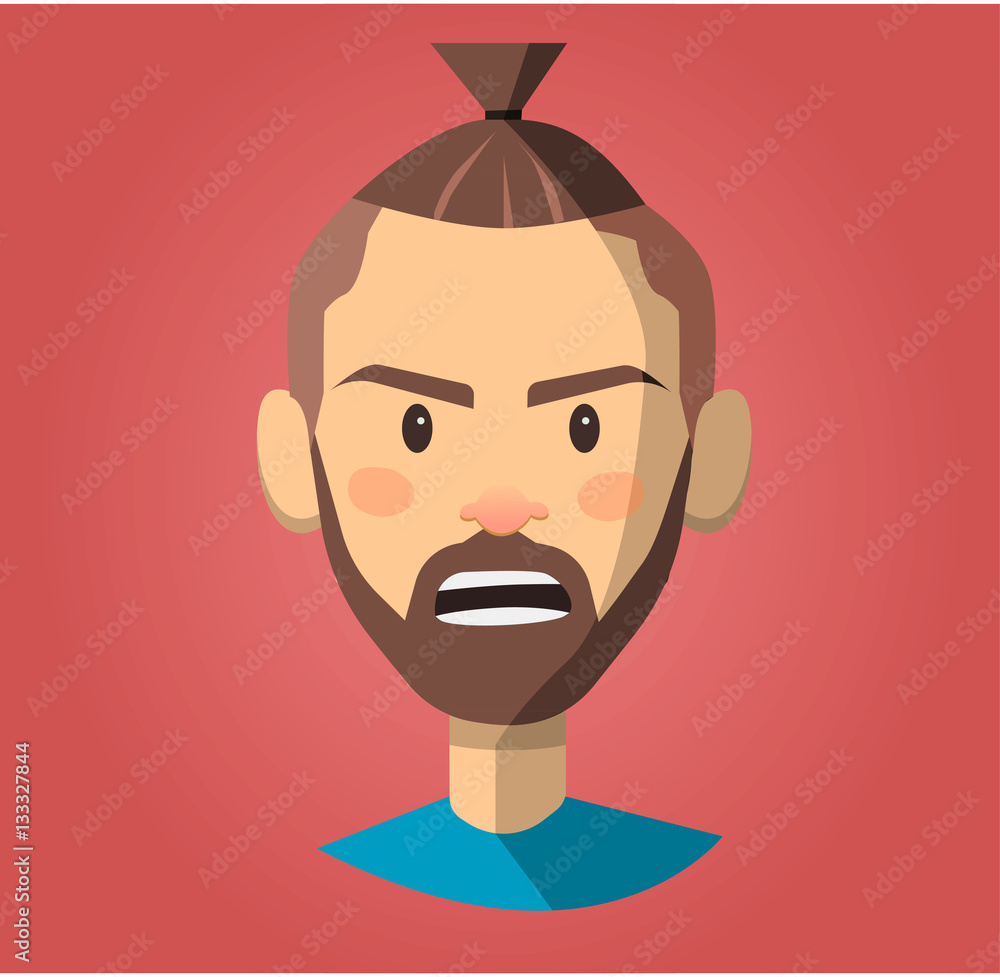 Angry screaming man. Vector flat cartoon illustration Stock Vector ...
