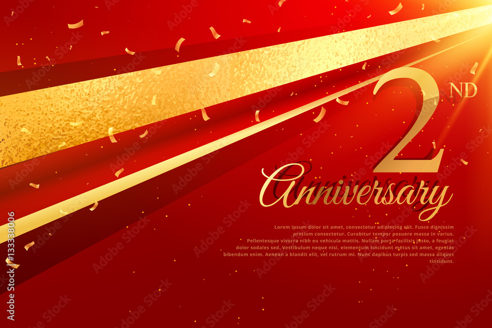 2nd anniversary celebration card template Stock Vector | Adobe Stock