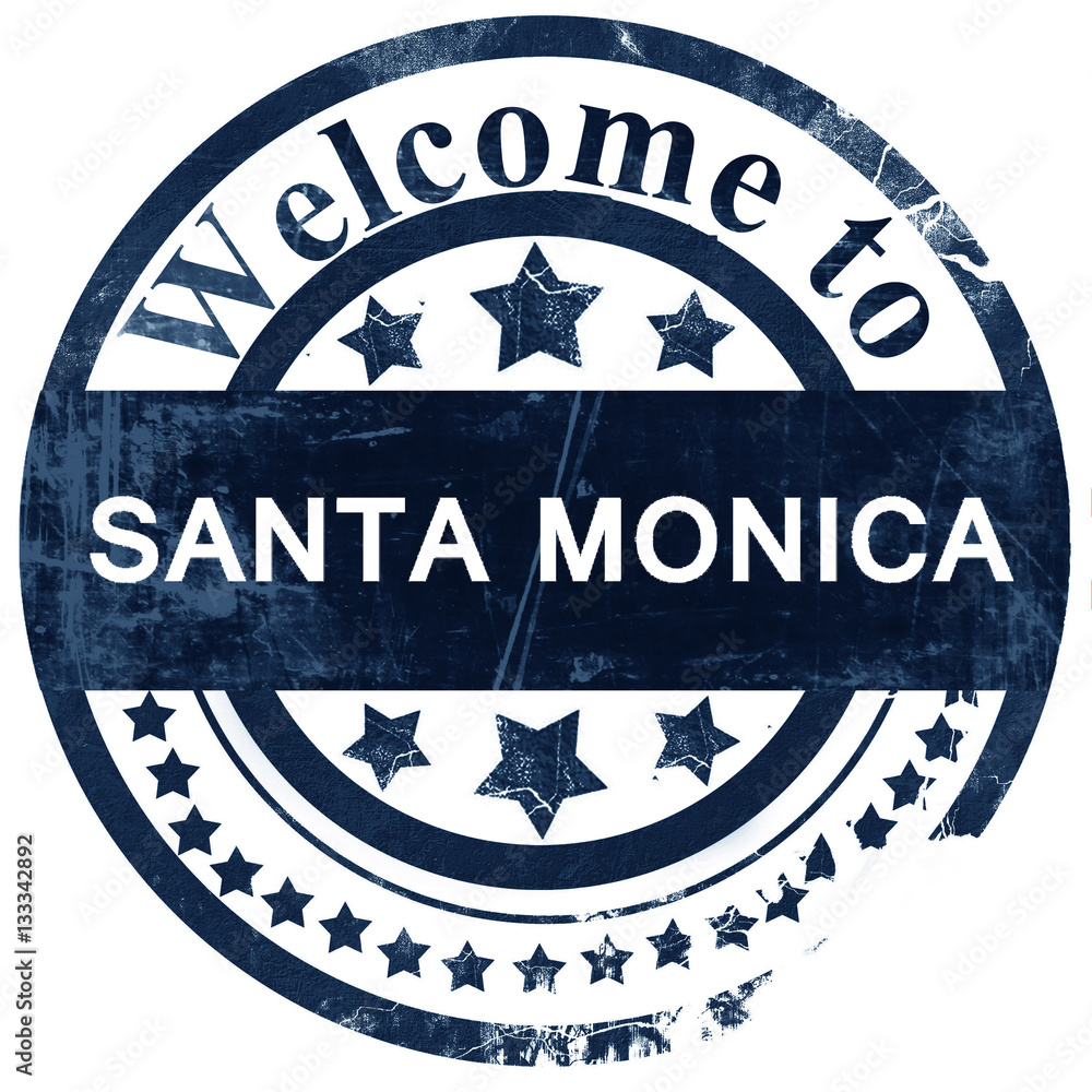 santa monica stamp on white background Stock Illustration | Adobe Stock