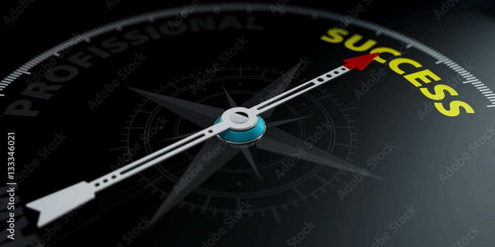 3d Illustration of Success word. High confidence level concept ...