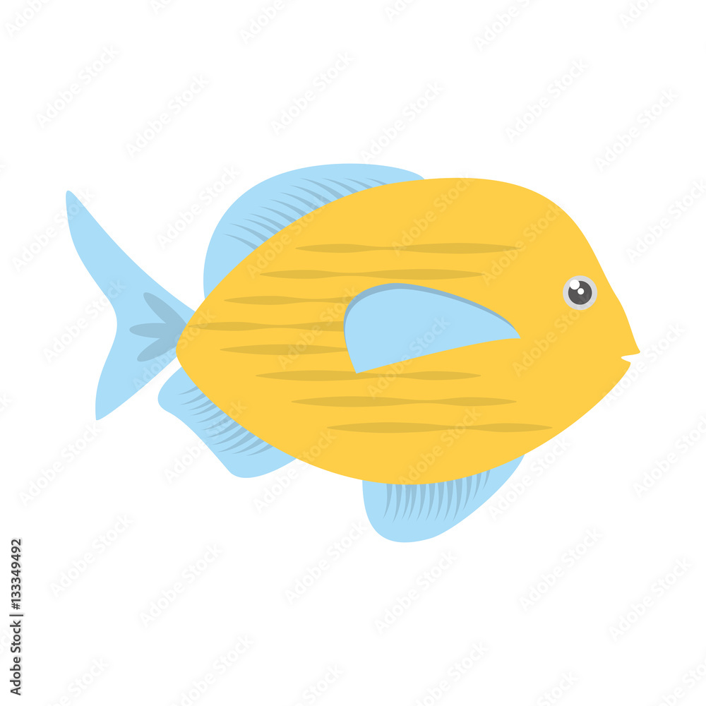 blue and yellow fish variety ocean vector illustration eps 10 Stock ...