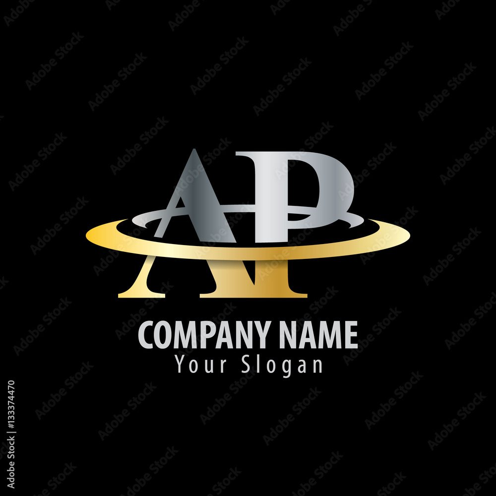 Initial Letter AP With Overlapping Swoosh Circle Stock Vector | Adobe Stock