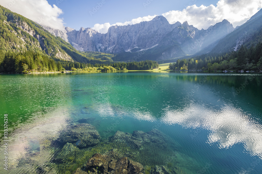 Laghi di fusine-mountain lake in the Italian Alps Stock Photo | Adobe Stock