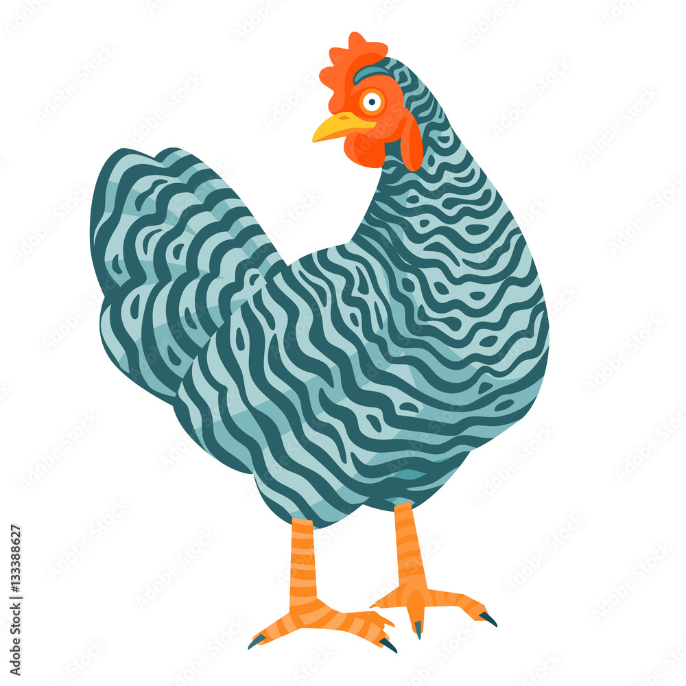 Speckled chicken funny vector illustration cartoon style Stock Vector ...