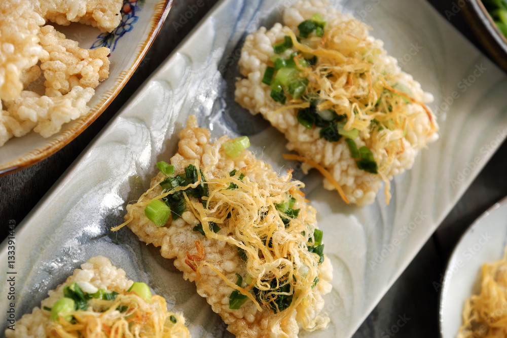 Vietnamese street food, com chay cha bong Stock Photo | Adobe Stock