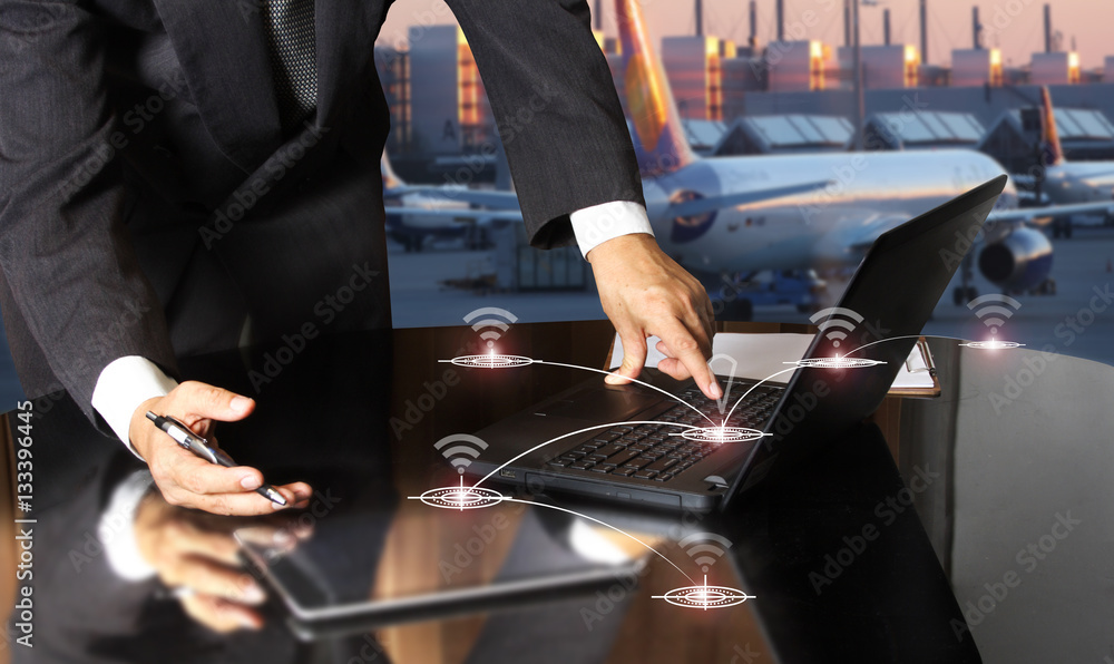 airline airplane flight path travel plans.freight cargo plane in ...