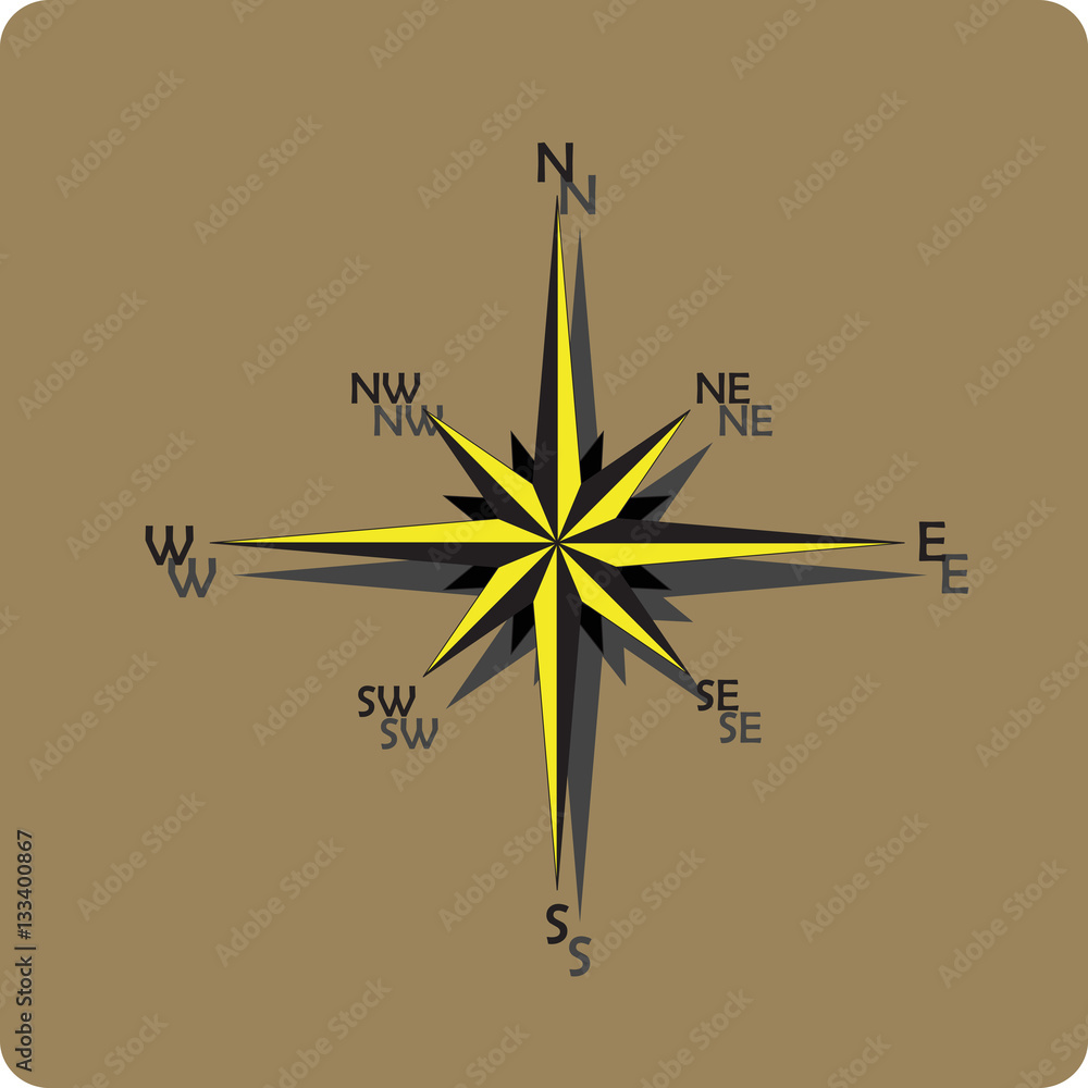 vector graphic image of the wind rose symbol Stock Vector | Adobe Stock