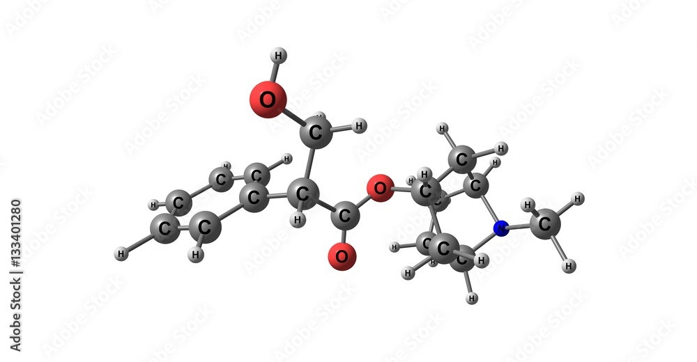 Hyoscyamine molecular structure isolated on white Stock-Illustration ...